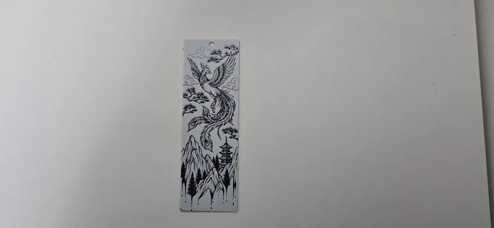 Phoenix and Pagoda Asian Art Bookmark - Free 3D Print Model - MakerWorld