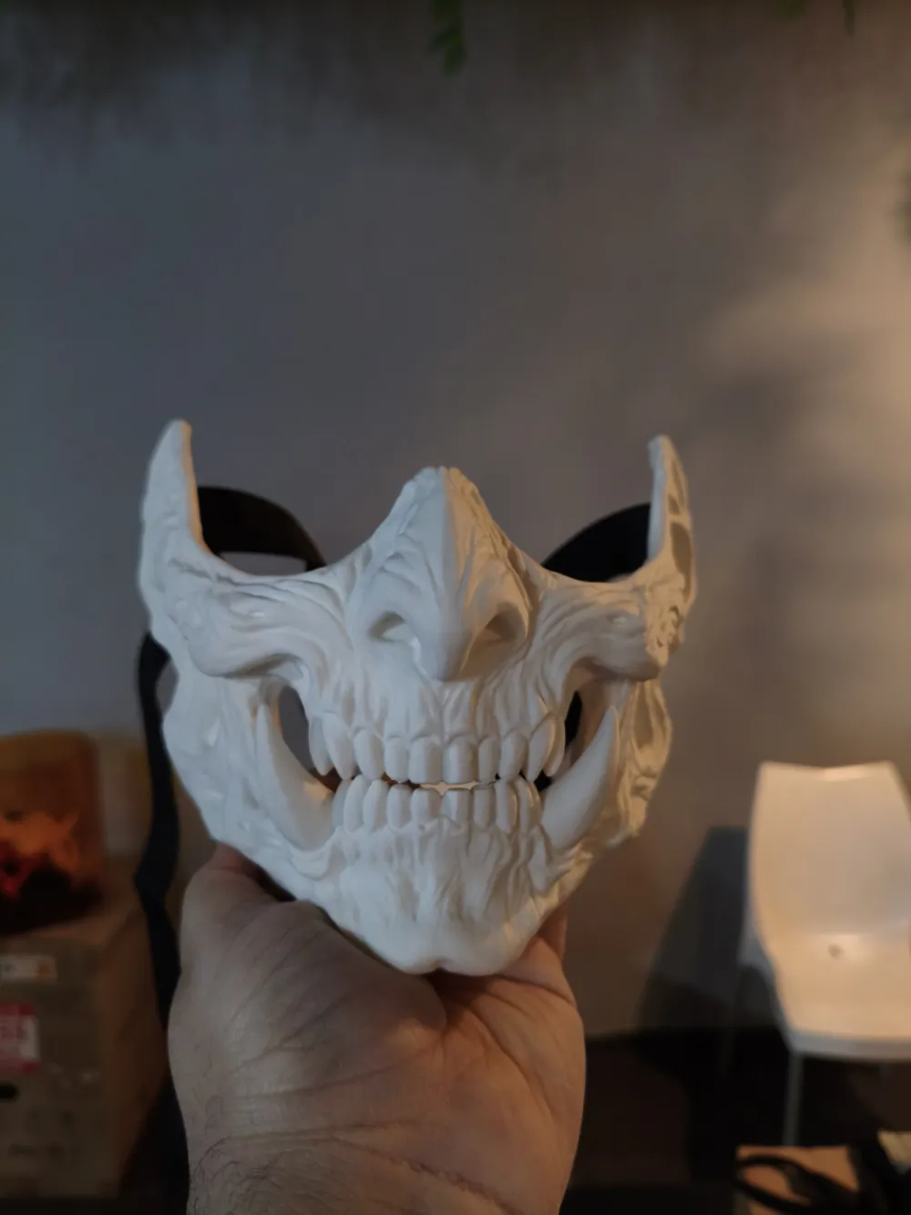 Tusked Skull Mask – Stylized Horror Mask - Free 3D Print Model - MakerWorld