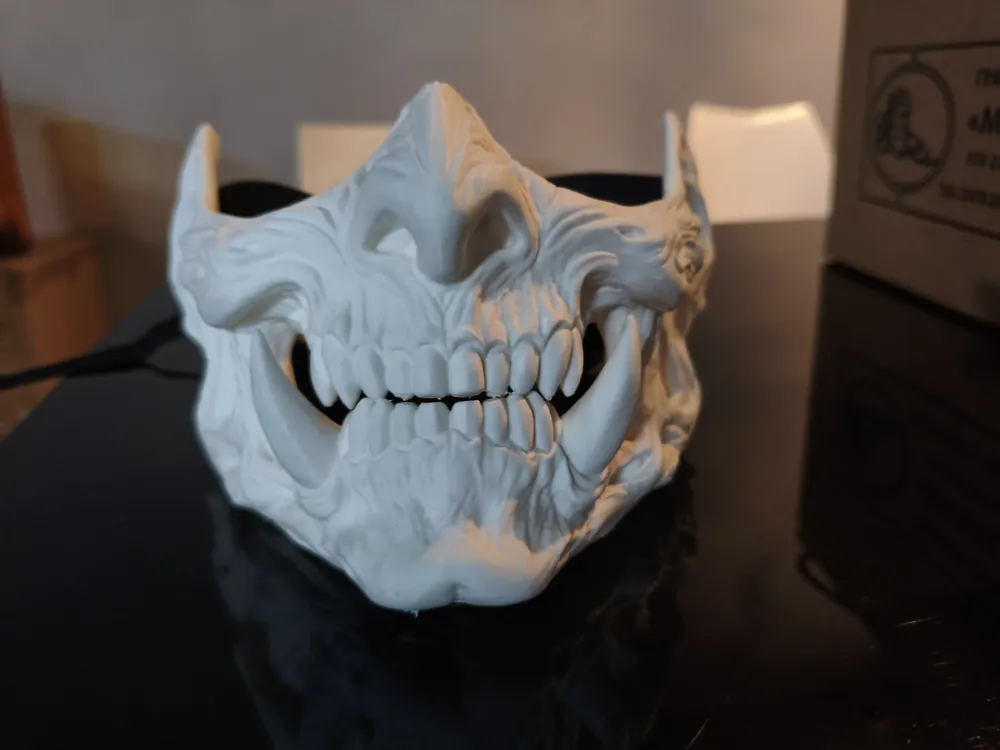 Tusked Skull Mask – Stylized Horror Mask - Free 3D Print Model - MakerWorld