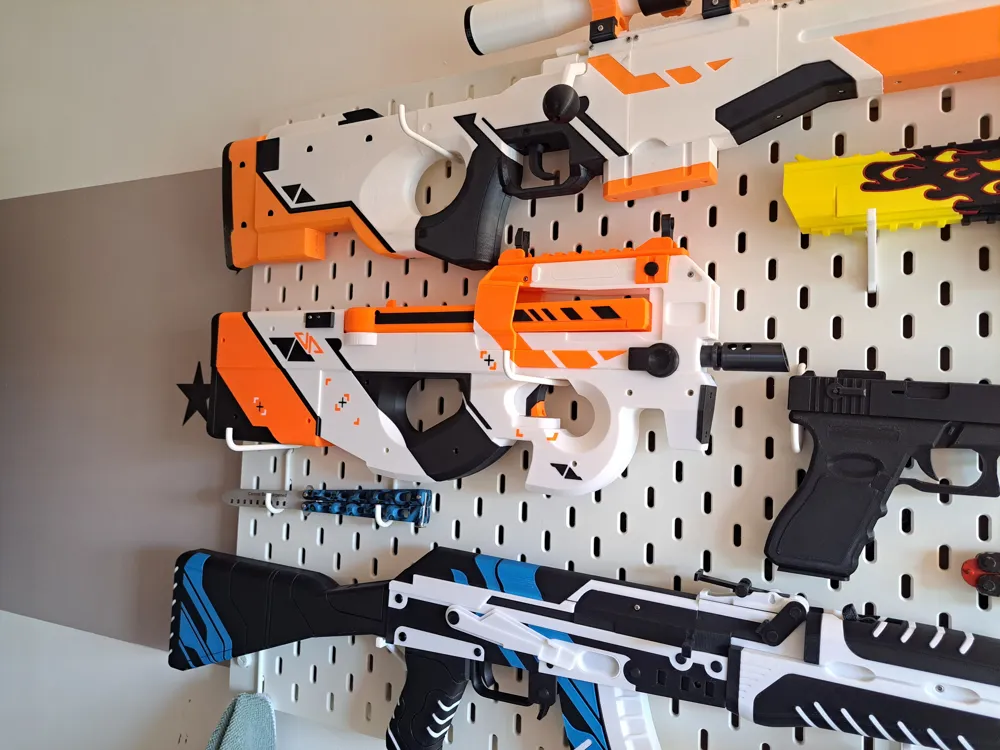 P90 Asiimov (Magazine Fed Rubber Band Gun) - Free 3D Print Model ...