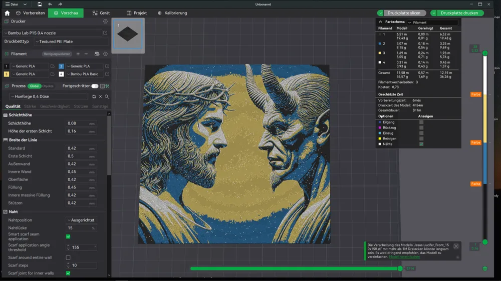 Jesus vs Lucifer 150x150 Hueforge by Calipitter MakerWorld: Download ...