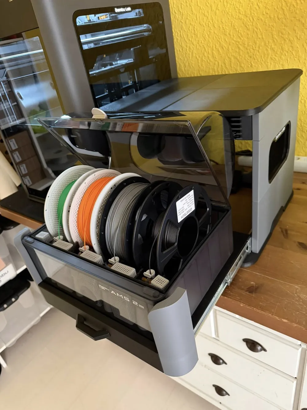 BambuLab AMS stackable Drawer with Plateholder - Free 3D Print Model ...