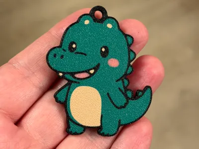 Cute alligator keychain - Free 3D Print Model - MakerWorld