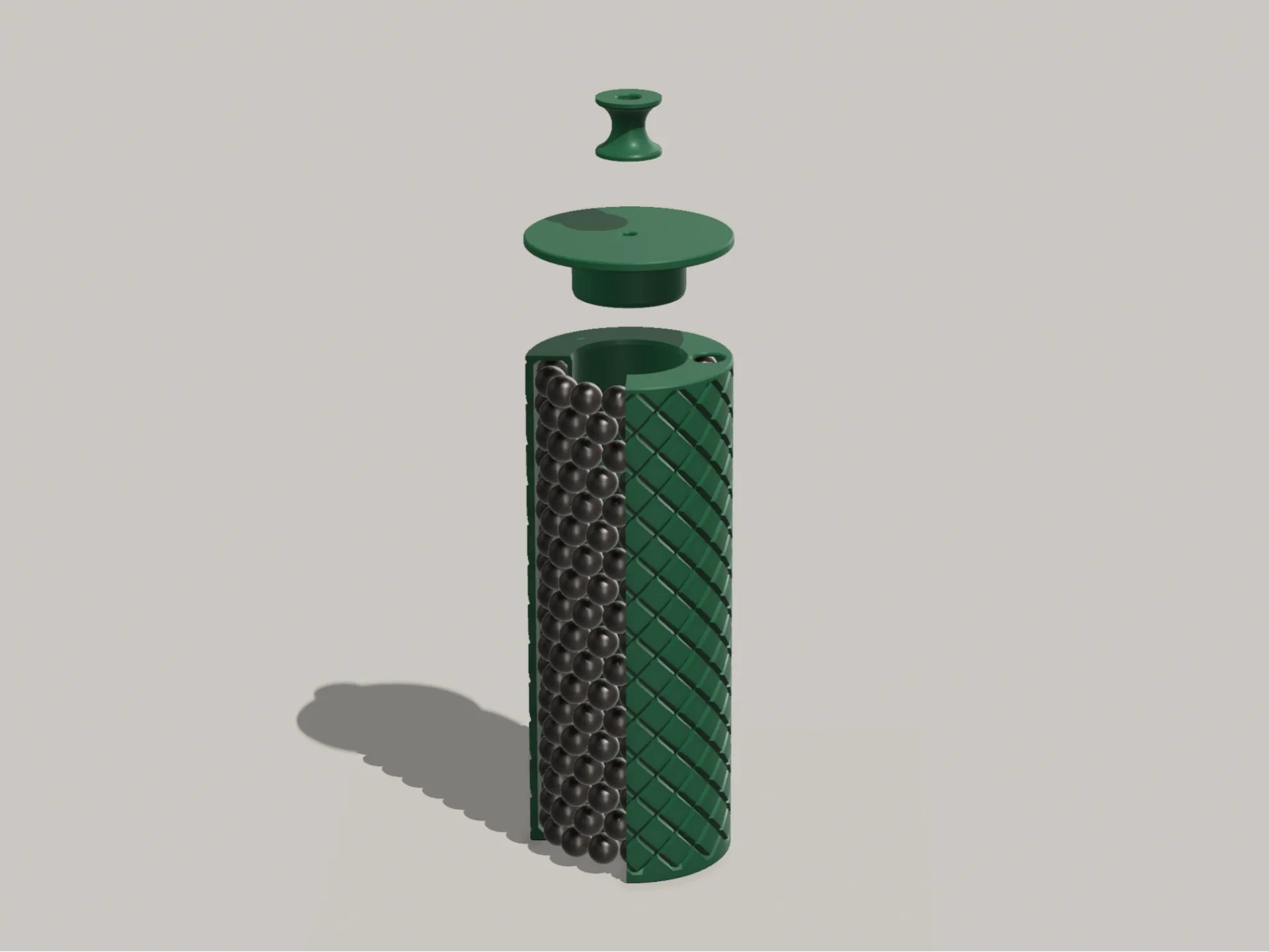 80mm diameter steel ball storage tube, embossed texture (single layer ...
