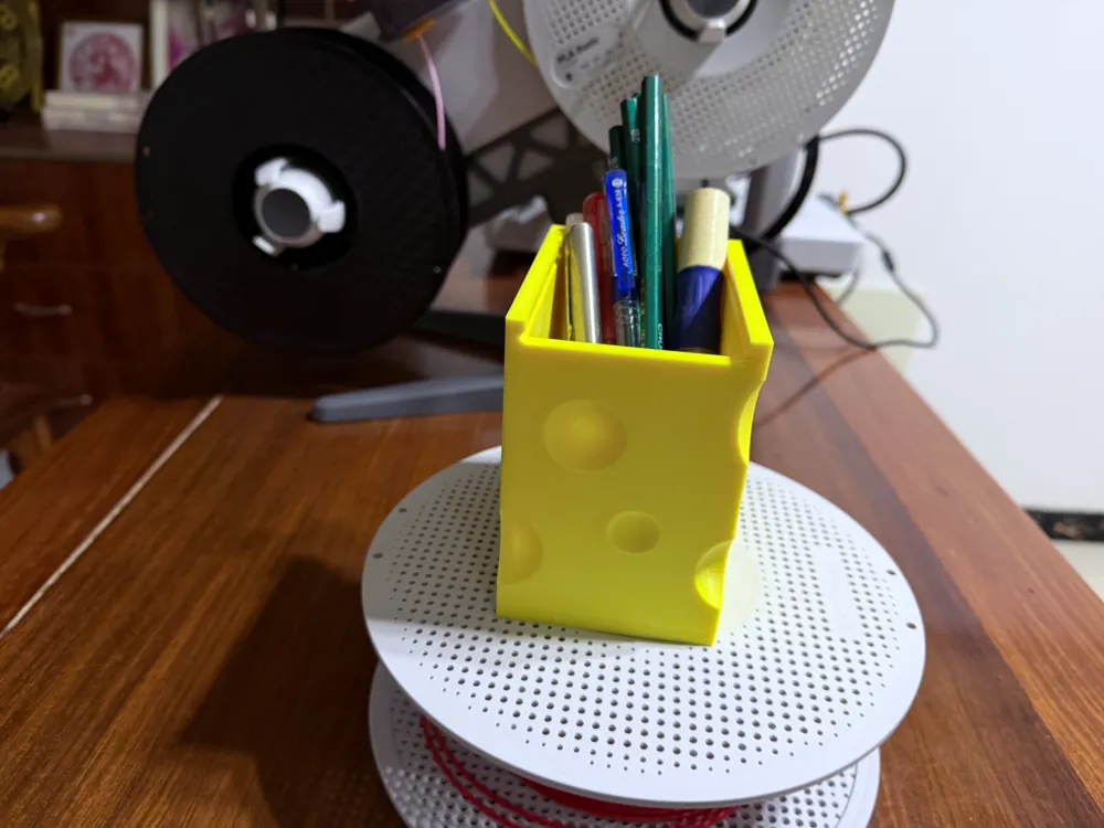 Square cheese pencil holder, capacious, no supports needed, resizable ...