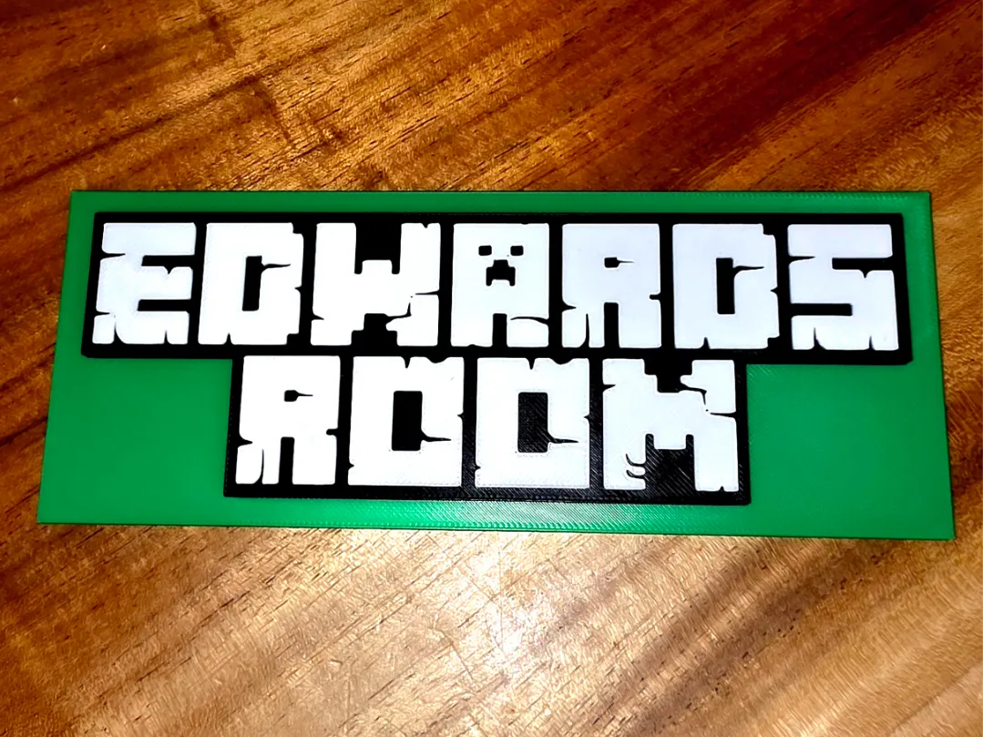Edwards Room Minecraft Style Door Sign No AMS - Free 3D Print Model ...