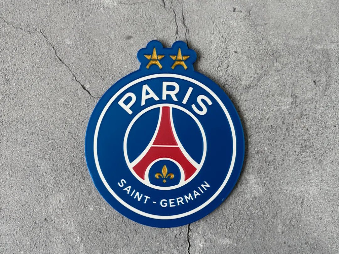 decorative plaque, wall art, PSG 2-star logo - Free 3D Print Model ...