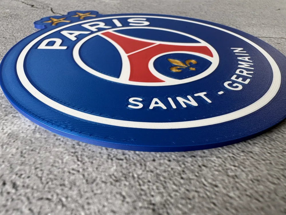 decorative plaque, wall art, PSG 2-star logo - Free 3D Print Model ...