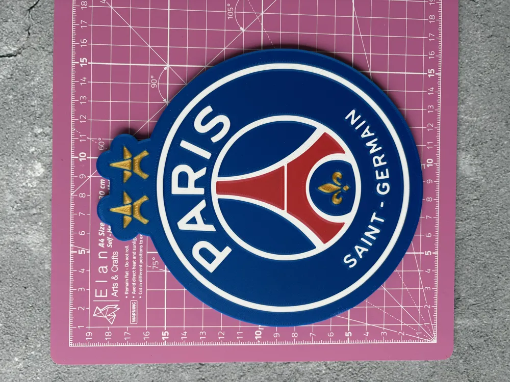 decorative plaque, wall art, PSG 2-star logo - Free 3D Print Model ...
