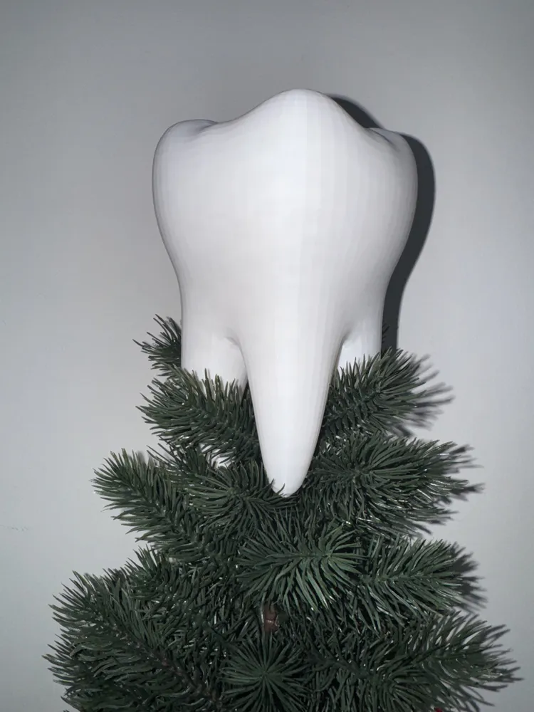 Tooth Christmas tree topper - Free 3D Print Model - MakerWorld