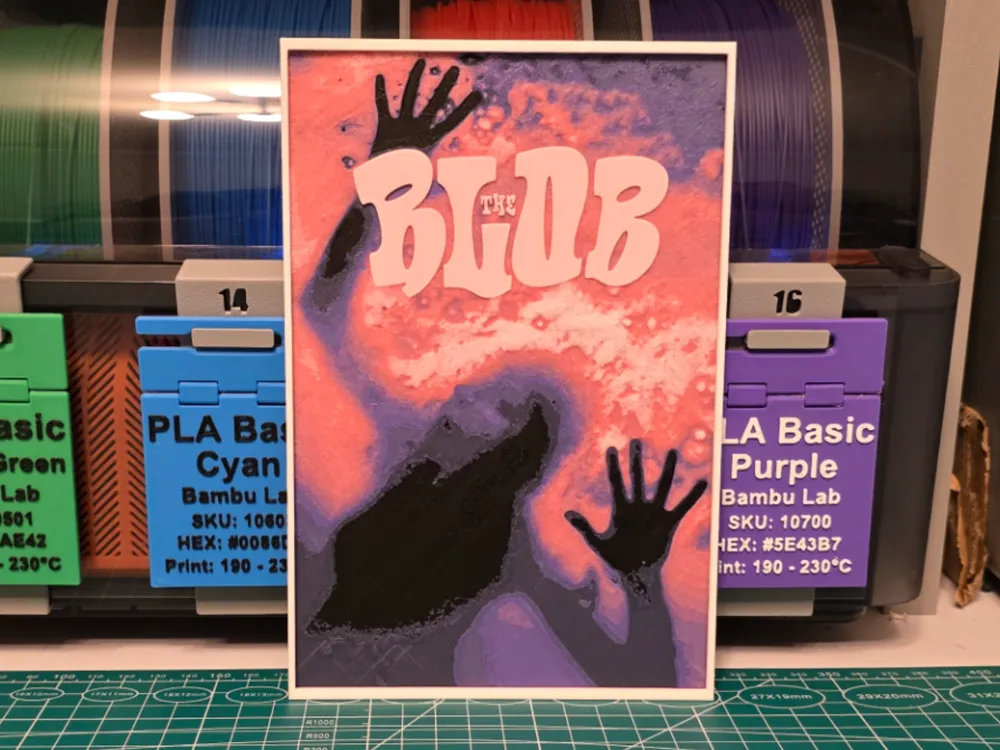 The Blob Movie Poster - Hueforge Art by Lumpy3D MakerWorld: Download ...
