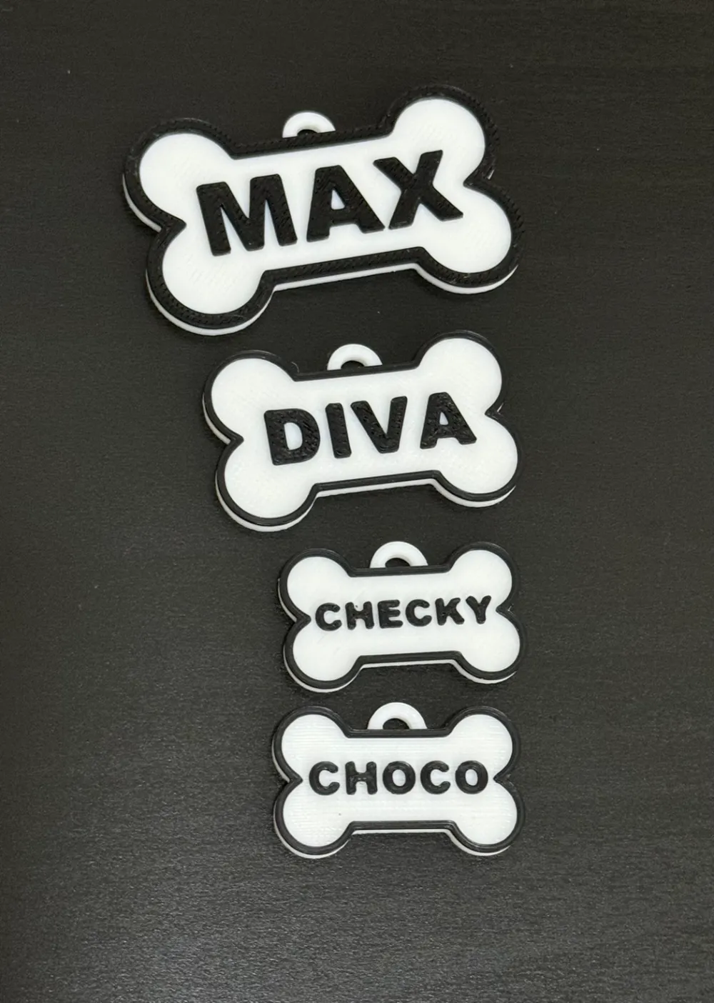 Dog Collar Bone Tag / Keychain Customizable - Free 3D Print Model ...