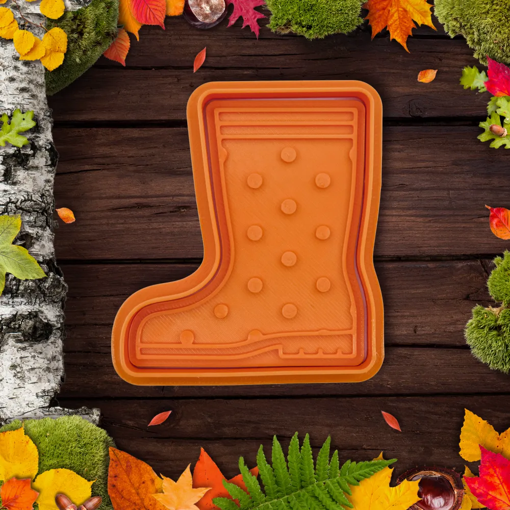 Mud boot cookie cutter / stamp (autumn set) by Indibles - MakerWorld