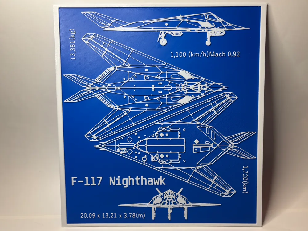 F-117 Nighthawk - Blueprint - Technical Drawing Remixed by ...