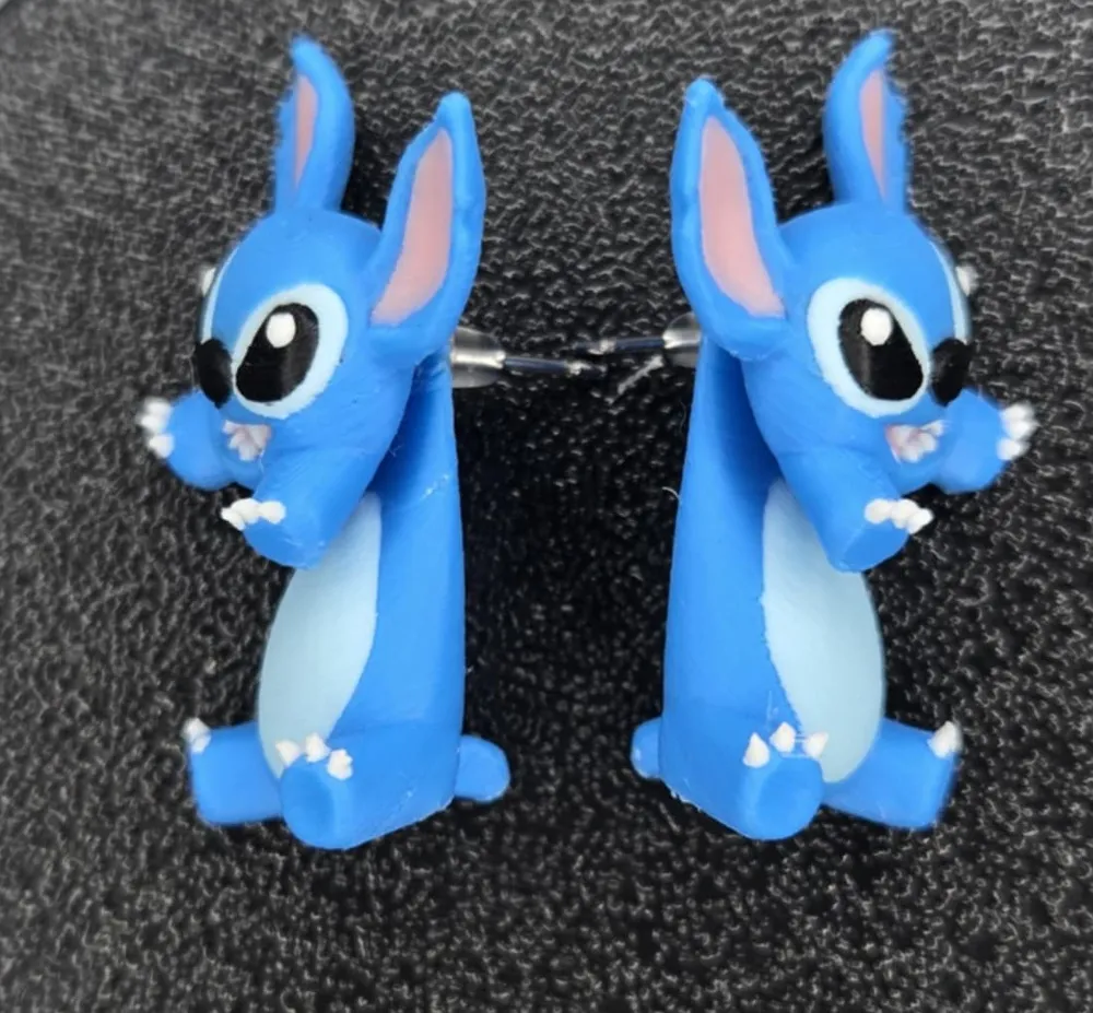 Stitch Earrings - Free 3D Print Model - MakerWorld