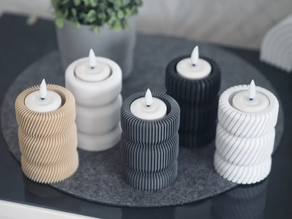 Modern tealight candle holder set by lov3d - MakerWorld