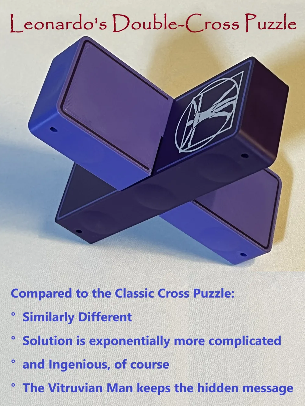 Leonardo's Double-Cross Puzzle - Free 3D Print Model - MakerWorld