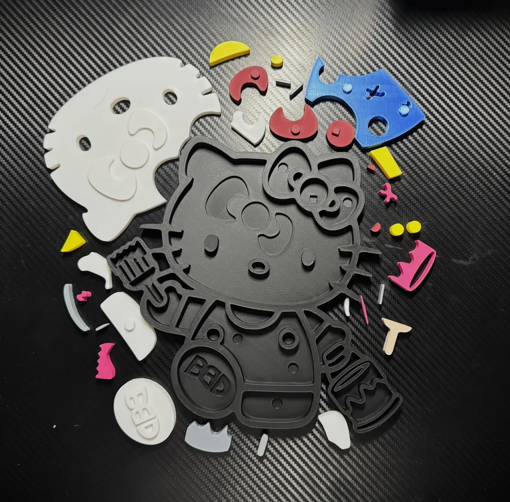 Hello Kitty Wall Decor (NO AMS - Multipart) by ItsBryy3D MakerWorld ...