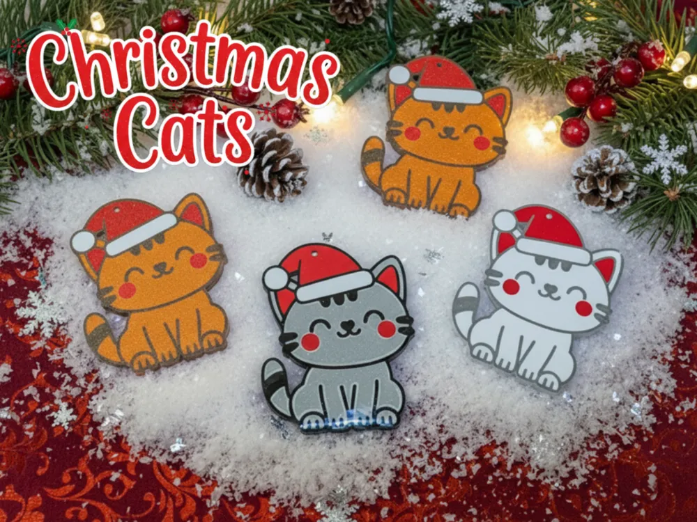 Christmas Cat (christmas decoration) by ViperWolf MakerWorld: Download ...