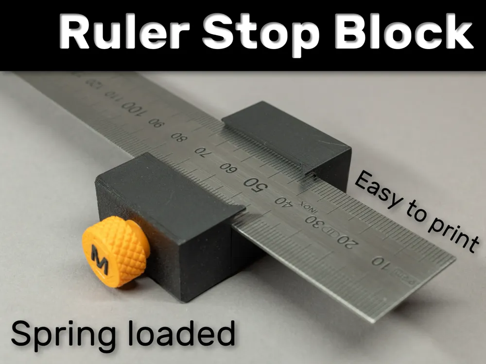 Ruler Stop Block - Free 3D Print Model - MakerWorld