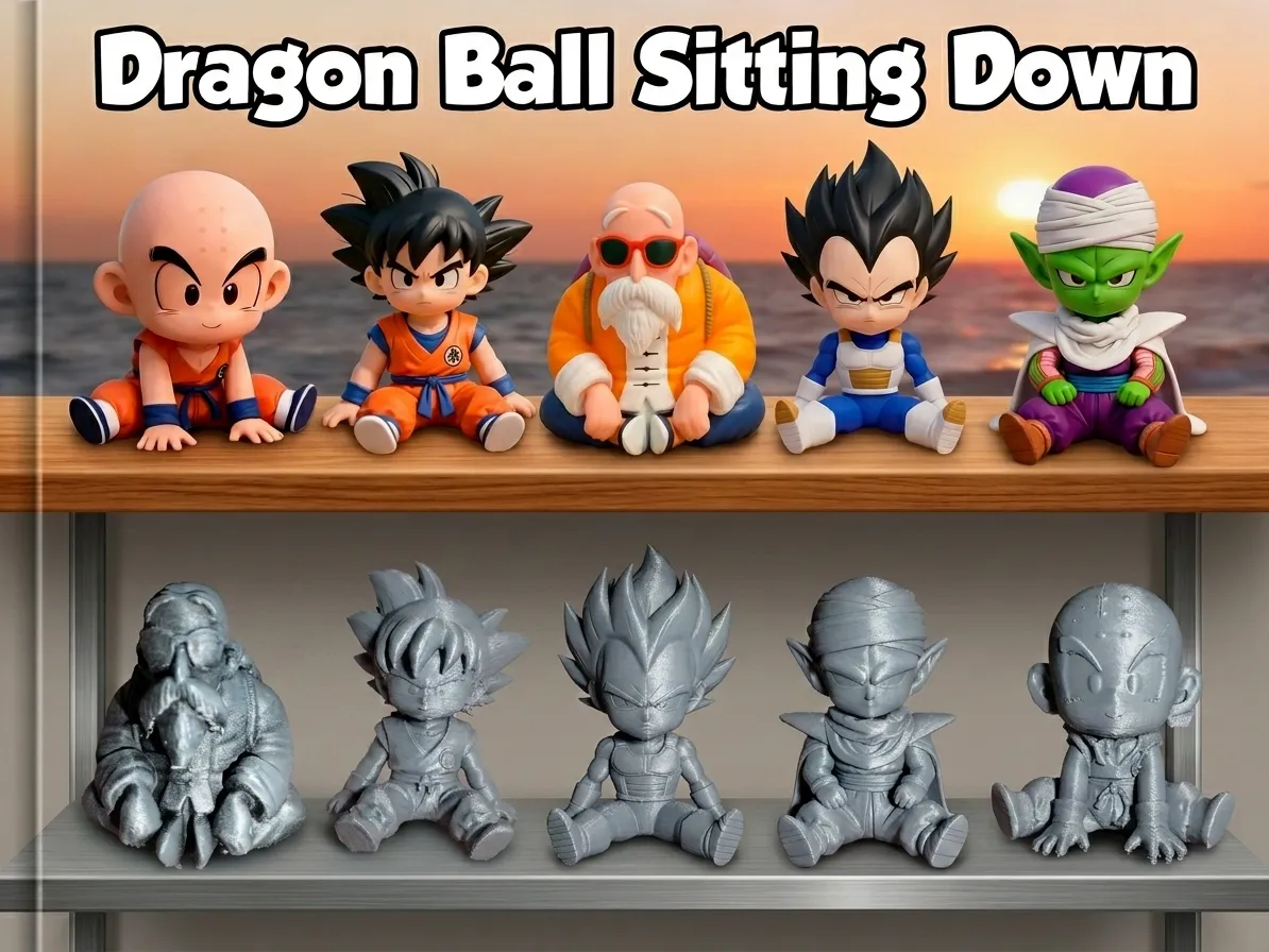 DRAGON BALL SITTING CHARACTERS - Free 3D Print Model - MakerWorld