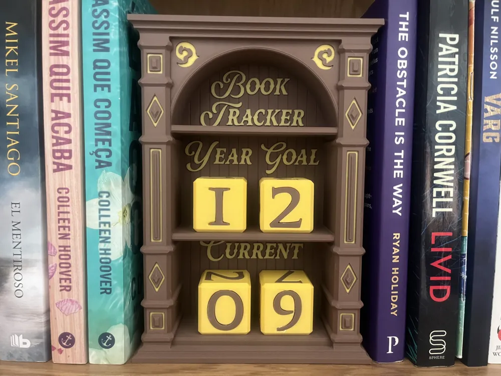 Book Tracker – Year Goal & Current Progress - Free 3D Print Model ...