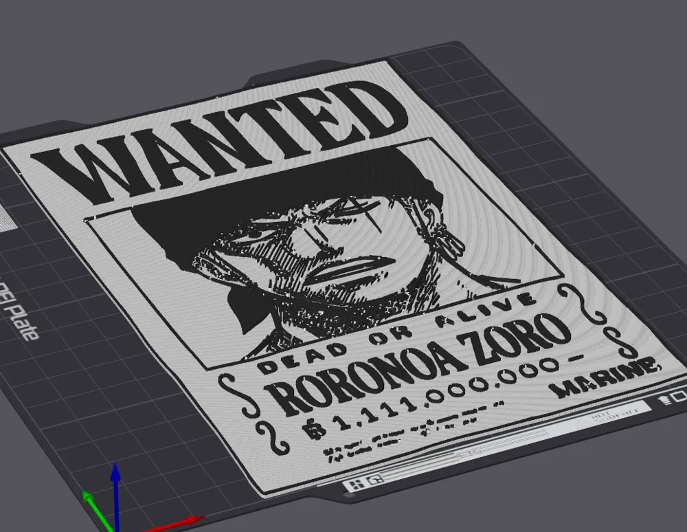 Arte 2D de la Placa de Recompensa de Zoro - Modelo de impresión 3D ...