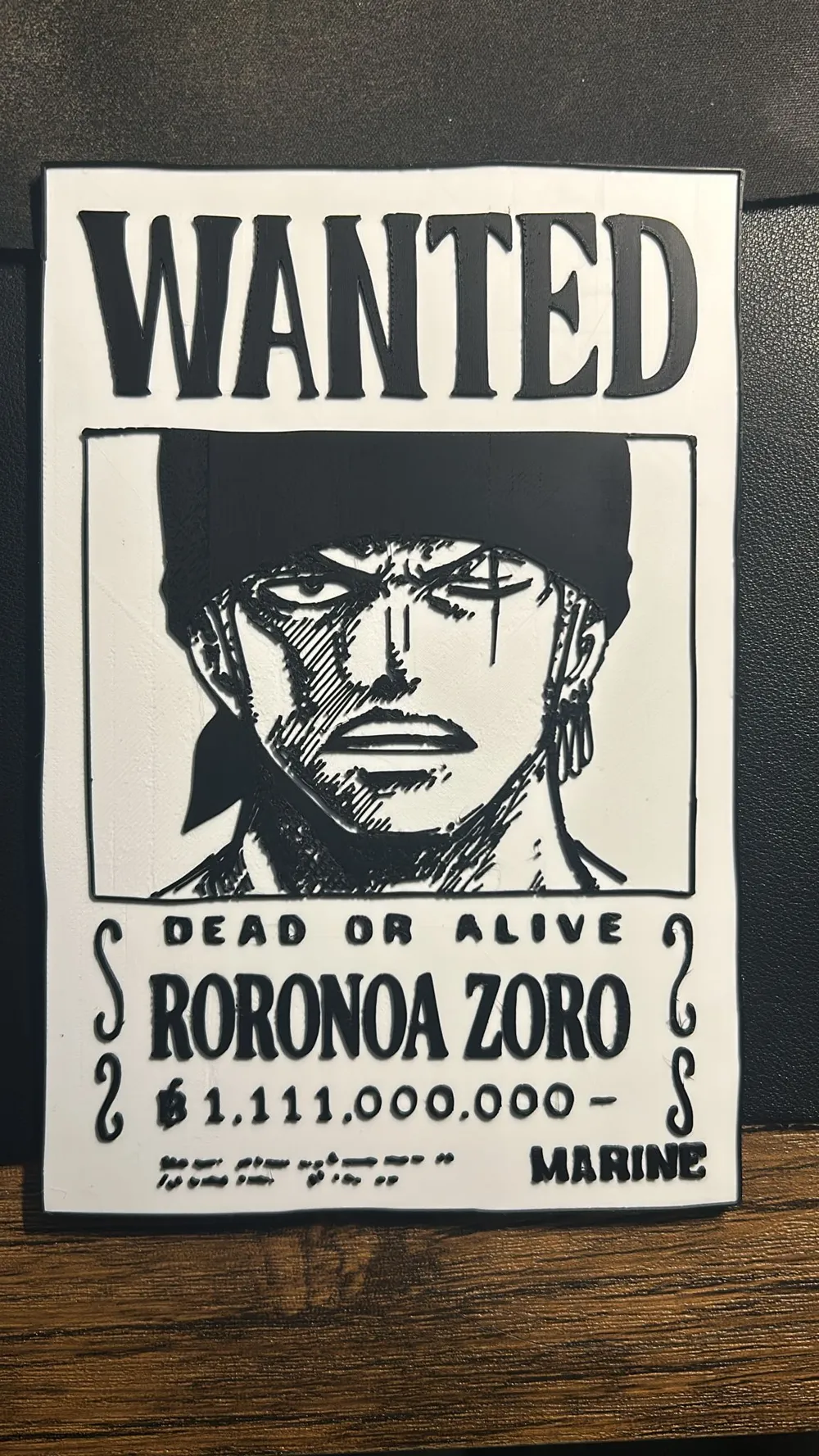 Arte 2D de la Placa de Recompensa de Zoro - Modelo de impresión 3D ...