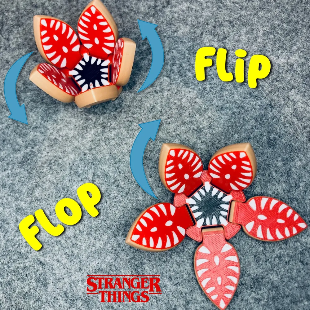 Demogorgon Flipper Fidget (53 min) Print in Place - Free 3D Print Model ...