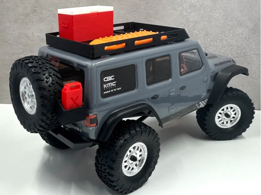 SCX24 Wrangler - 备胎支架和油桶 - 免费 3D 打印模型 - MakerWorld