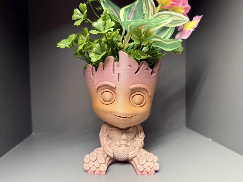Baby Groot planter with chick by Mysstra hueforge 3Dart MakerWorld ...