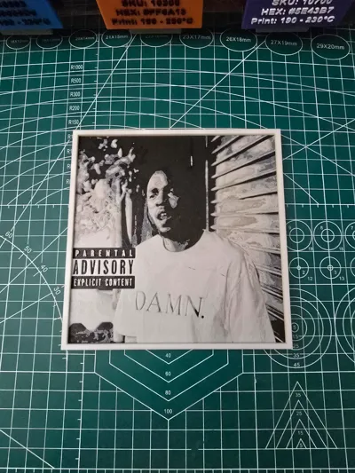 Kendrick Lamar "Damn." Album Poster - Hueforge Art by Lumpy3DMakerWorld ...