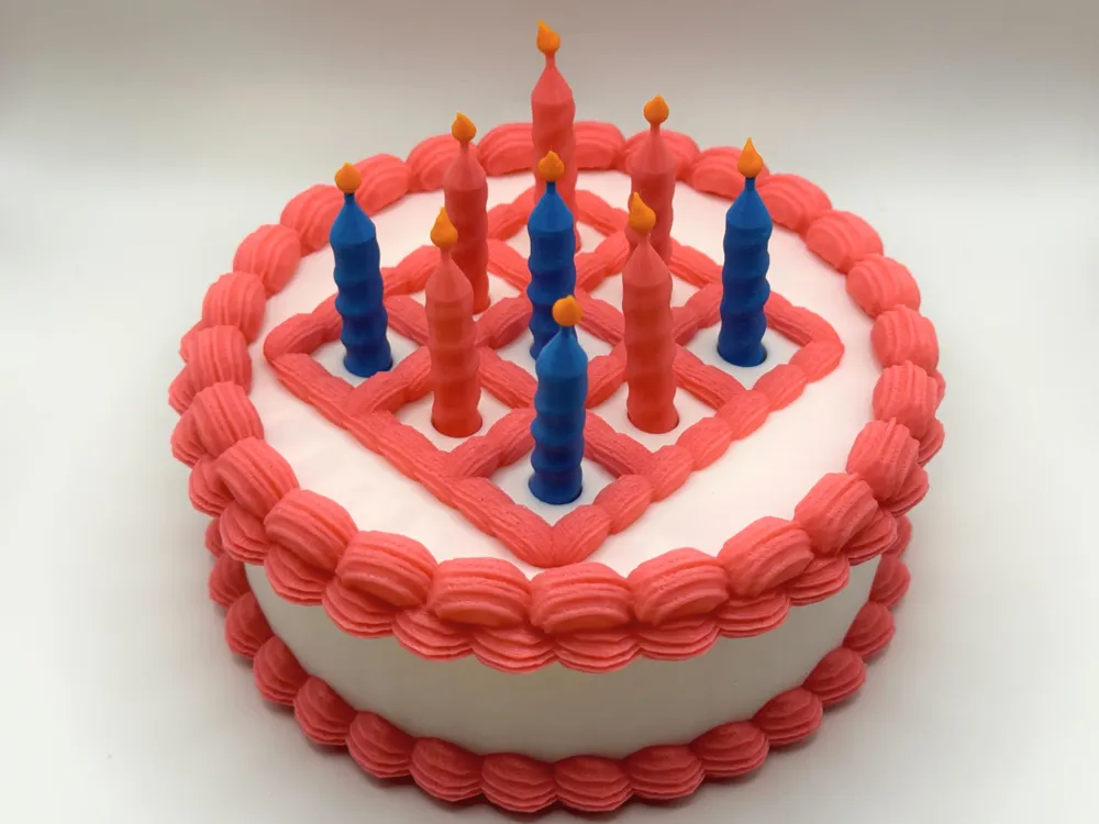Birthday Cake Tic-tac-toe by AstoriaBabies - MakerWorld