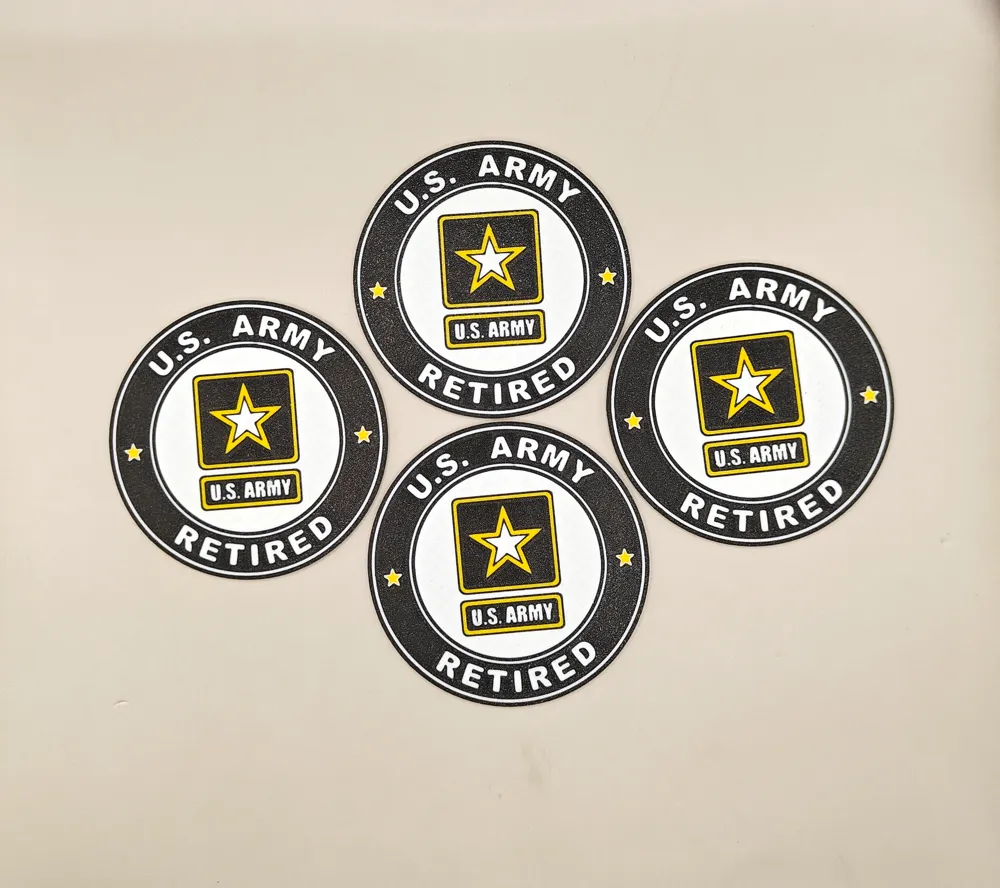 U.S. ARMY RETIRED Coasters by railimages MakerWorld: Download Free 3D ...
