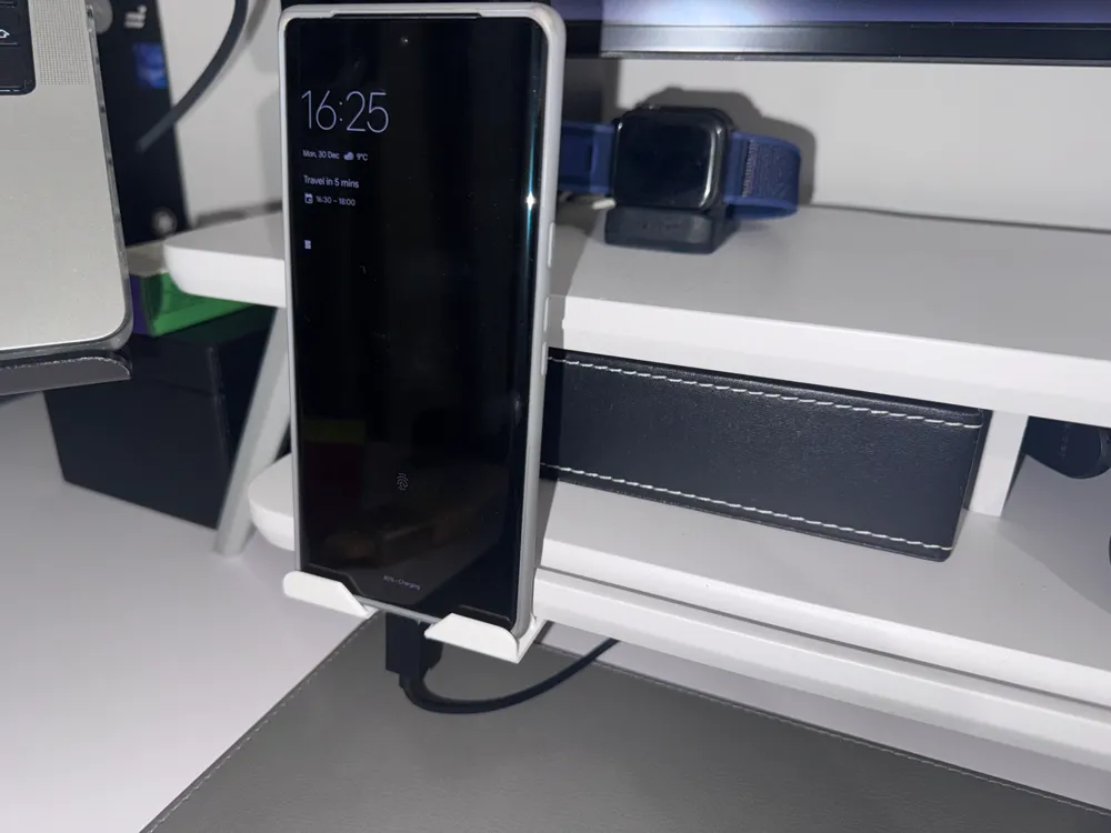 Phone Holder for Desk/Monitor Shelf/Riser by anayatc - MakerWorld