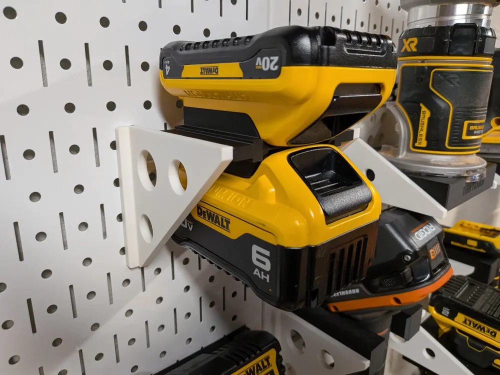 DDD Wall Control DeWalt 20v Dual Battery Holder - Free 3D Print Model ...