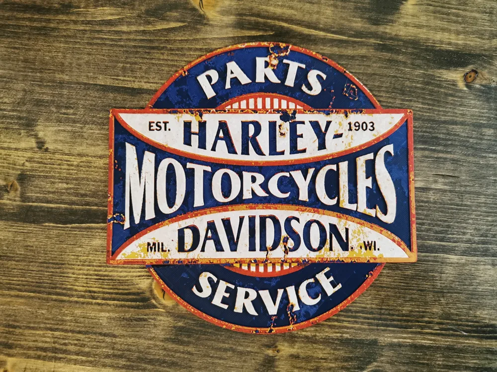 Vintage sign Harley Davidson Motorcycles Hueforge by Kheemo MakerWorld ...