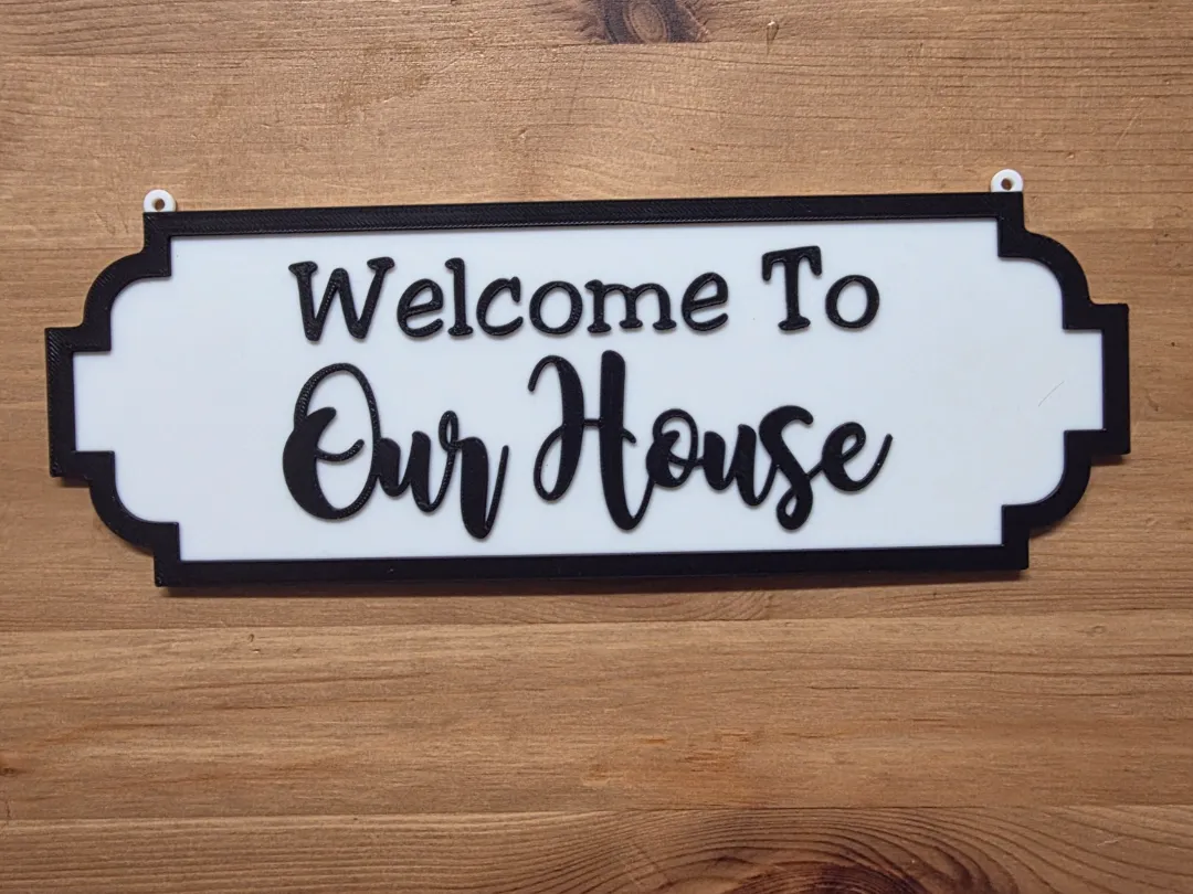 Panneau Bienvenue Dans Notre Maison - Modèle d'Impression 3D Gratuit ...
