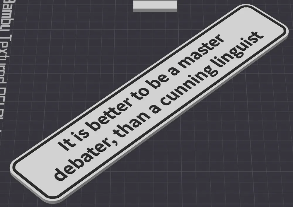 Master debater nameplate by chris.w.bissell - MakerWorld