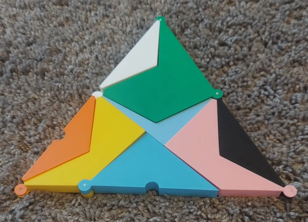 Square, Triangle, Hexagram - Hinged Dissection by Emma_Samuel - MakerWorld