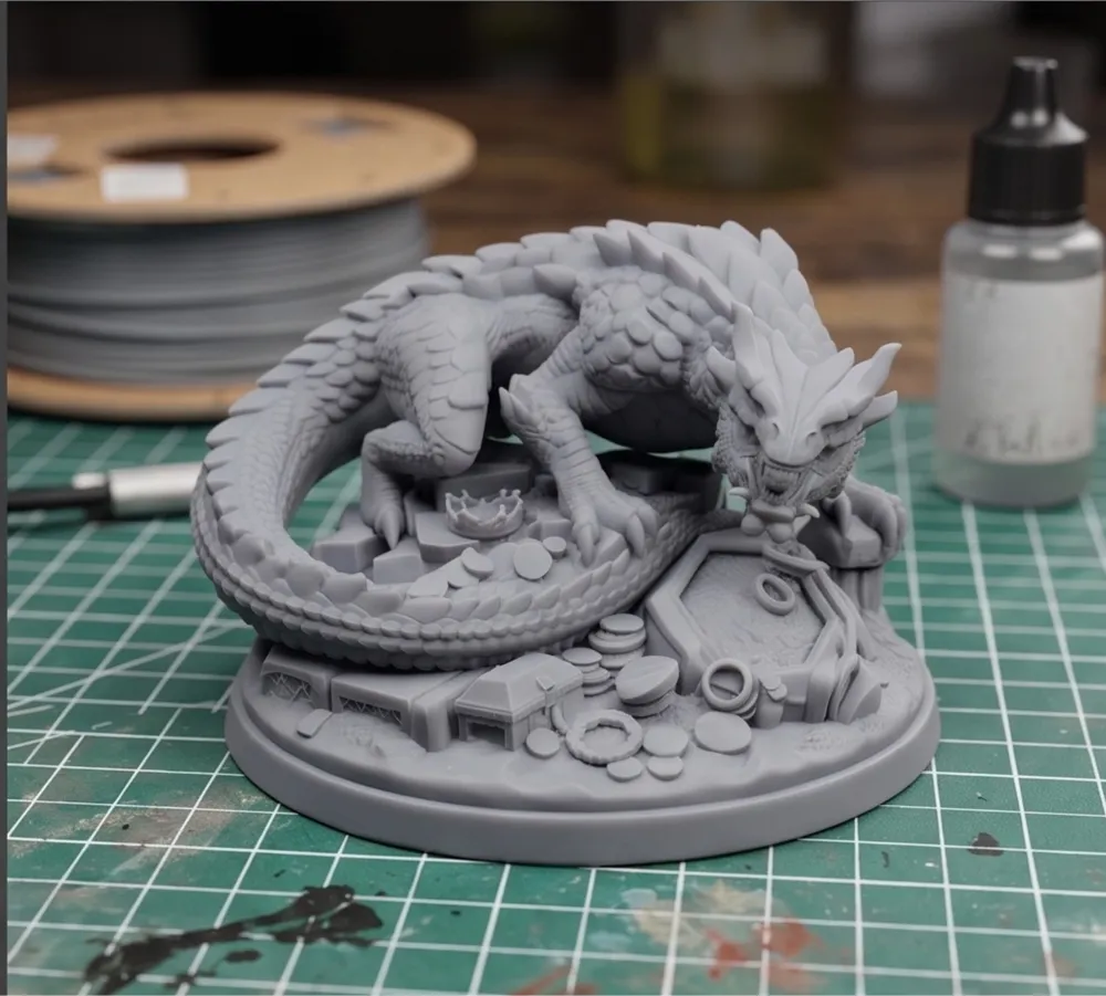 Hoard-Keeper Drake Treasure Dragon | RPG Miniature - Free 3D Print ...
