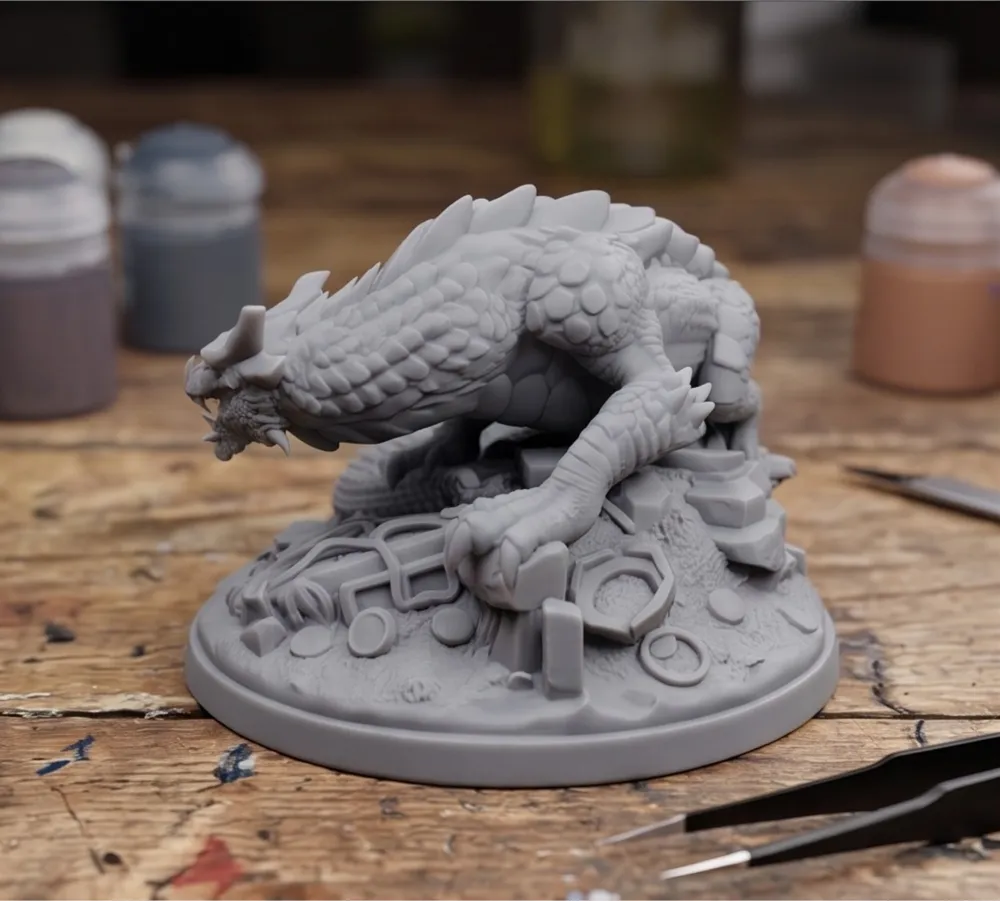 Hoard-Keeper Drake Treasure Dragon | RPG Miniature - Free 3D Print ...