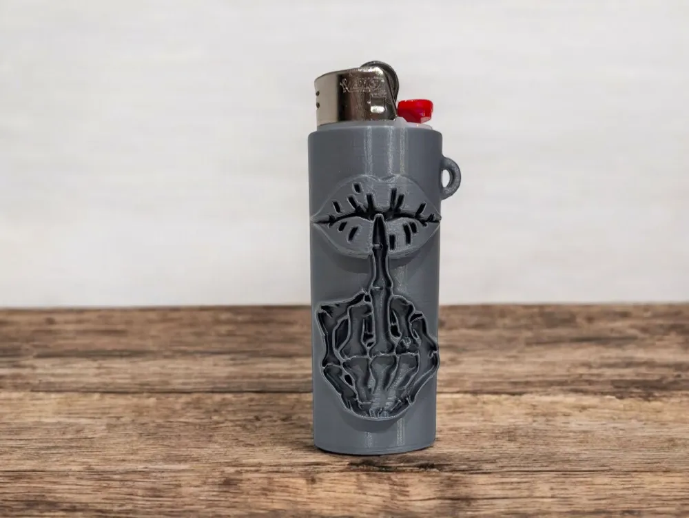 Skeleton Lips Lighter Case Keychain - Free 3D Print Model - MakerWorld