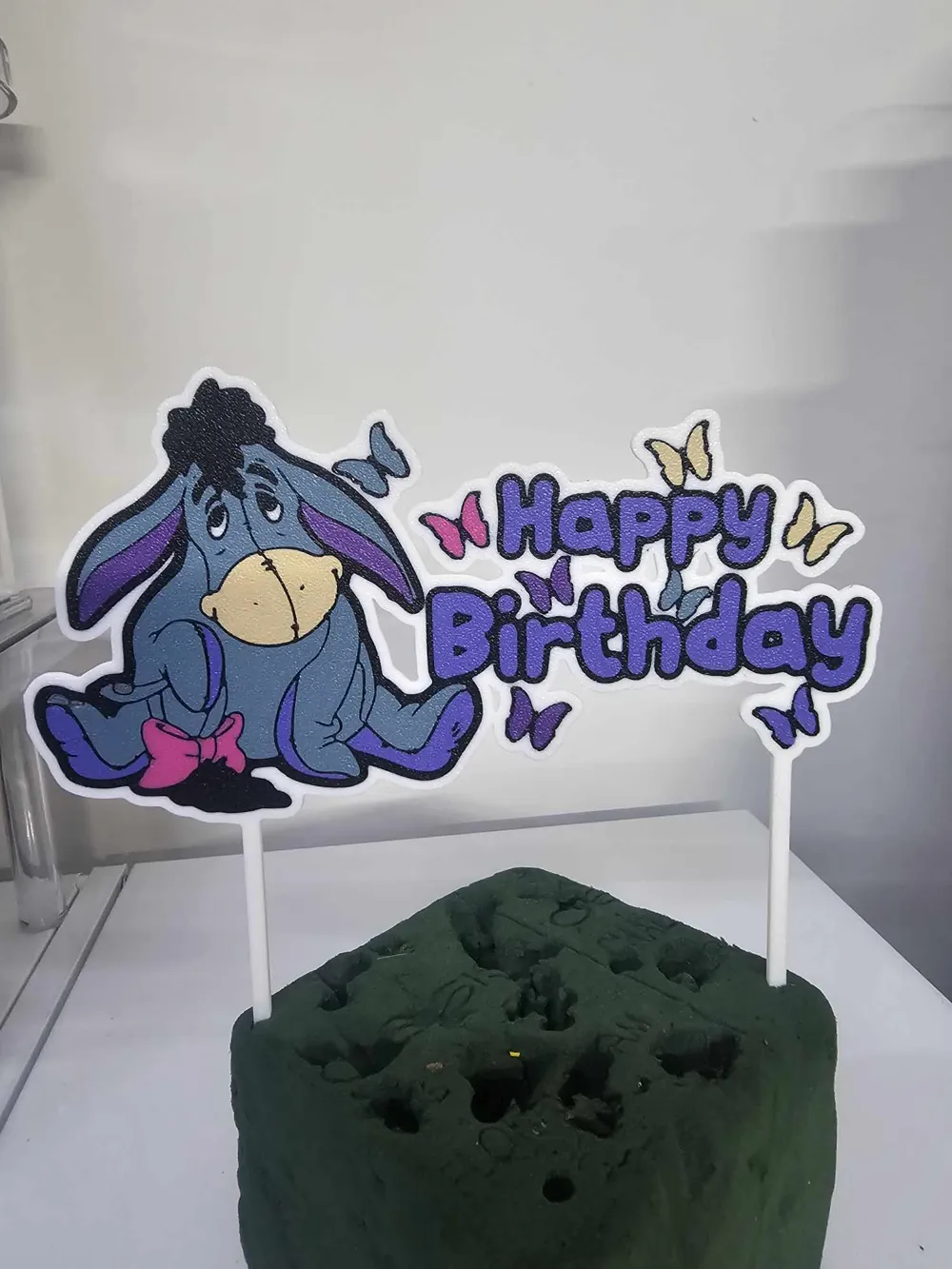 Eeyore Happy Birthday cake topper by J.Trognot MakerWorld: Download ...