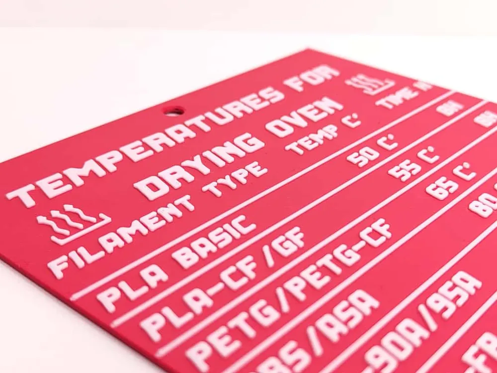 Temperature table for drying oven - Free 3D Print Model - MakerWorld