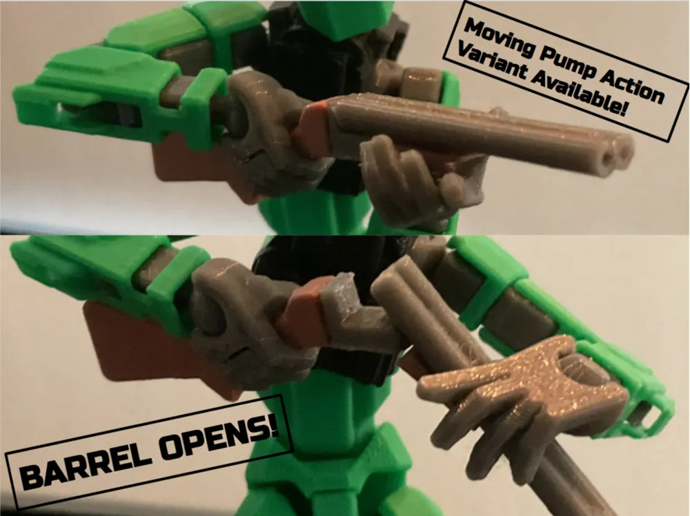 Working Double Barrel and Pump Shotguns Dummy 13 - Free 3D Print Model ...