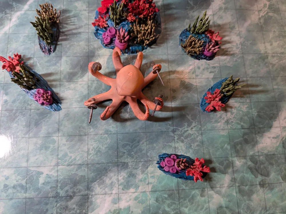 Coral patches - DND scenery (6 variants) - Free 3D Print Model - MakerWorld