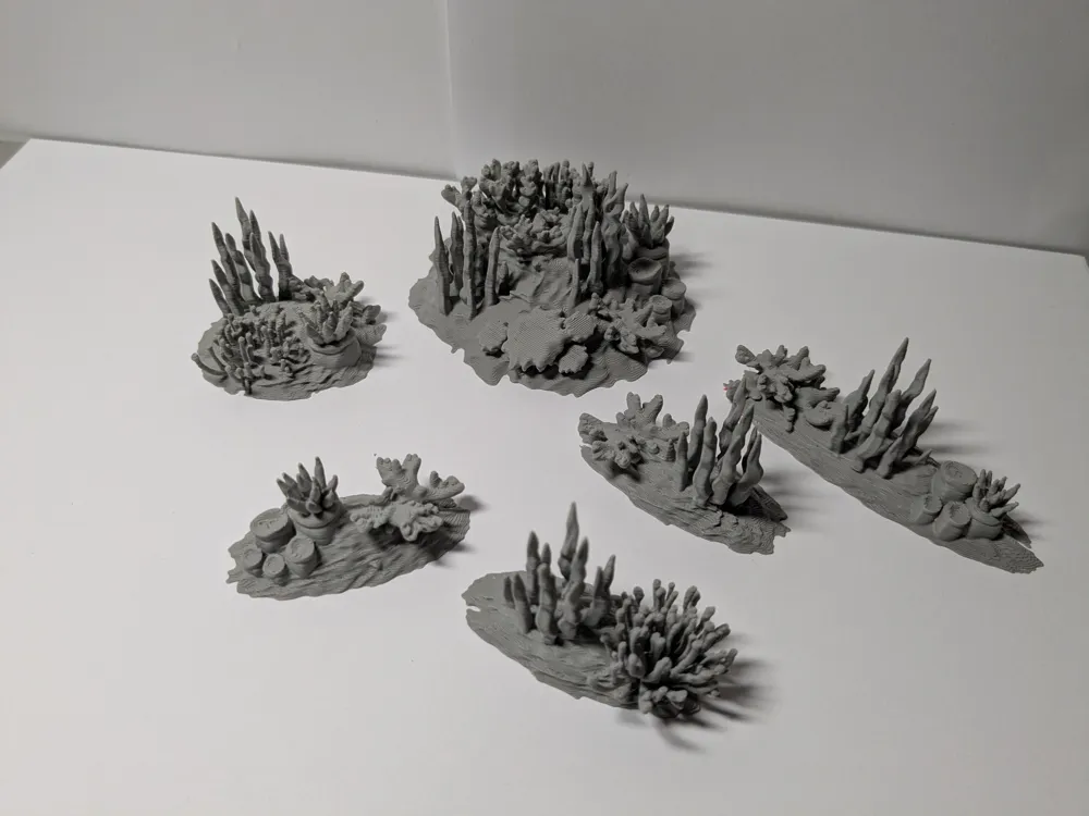 Coral patches - DND scenery (6 variants) - Free 3D Print Model - MakerWorld