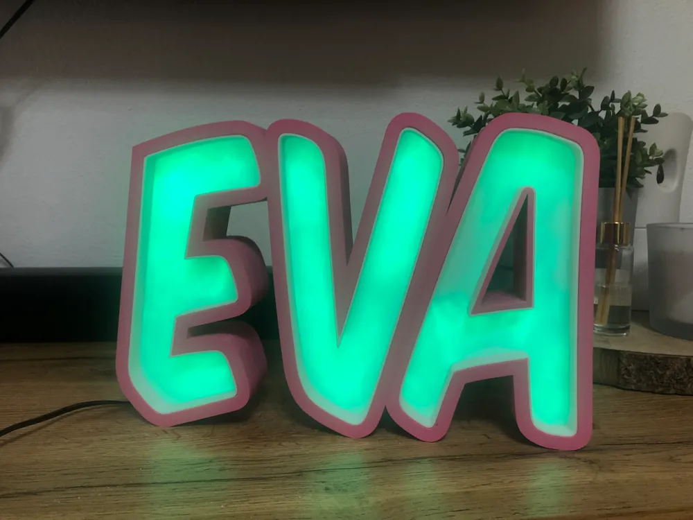Namenslampe Lightbox Eva Letters by Flexn-3D - MakerWorld