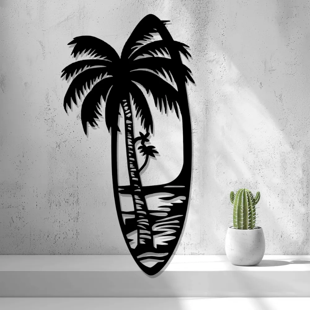 Surfboard Beach Design Wall Art / Wall Tattoo by 2D Art - MakerWorld